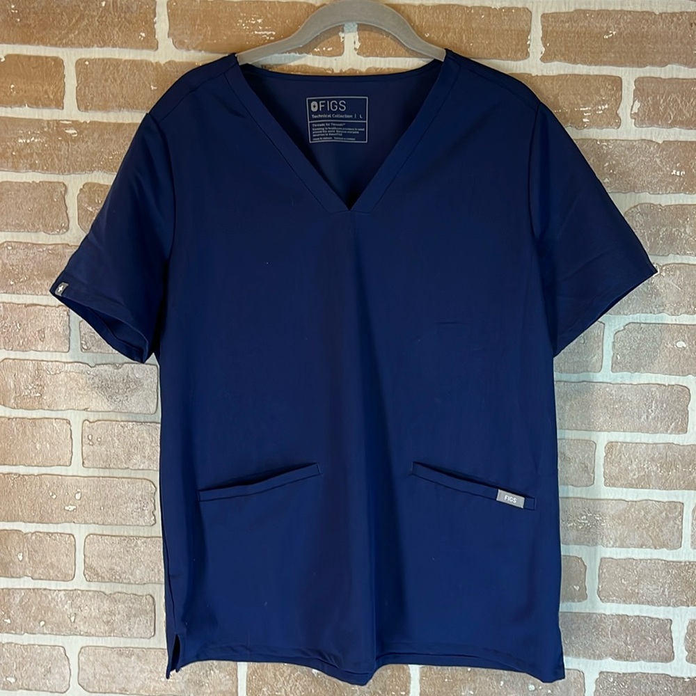 Figs Scrub Top Blue Technical Collection Size Large - Gem